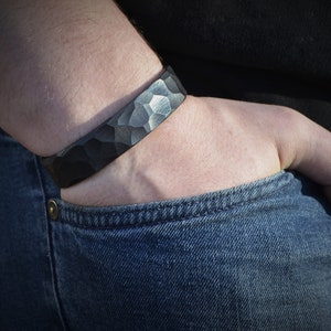 Hand Forged Iron Bracelet,men's Steel Bracelet,personalized Metal ...