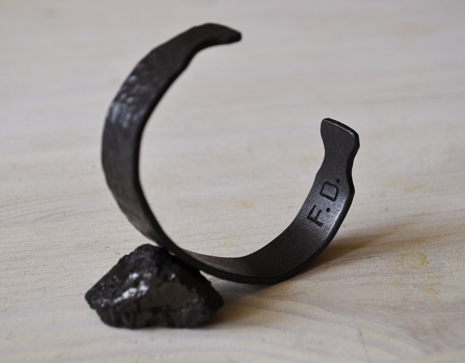 Hand Forged Iron Braceletpersonalized Braceletcustom Mens - Etsy