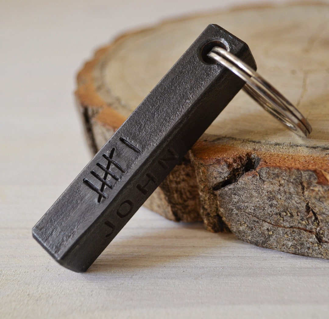 Personalized 6th Anniversary Keychain,hand Forged Iron Keychain,6 Year ...