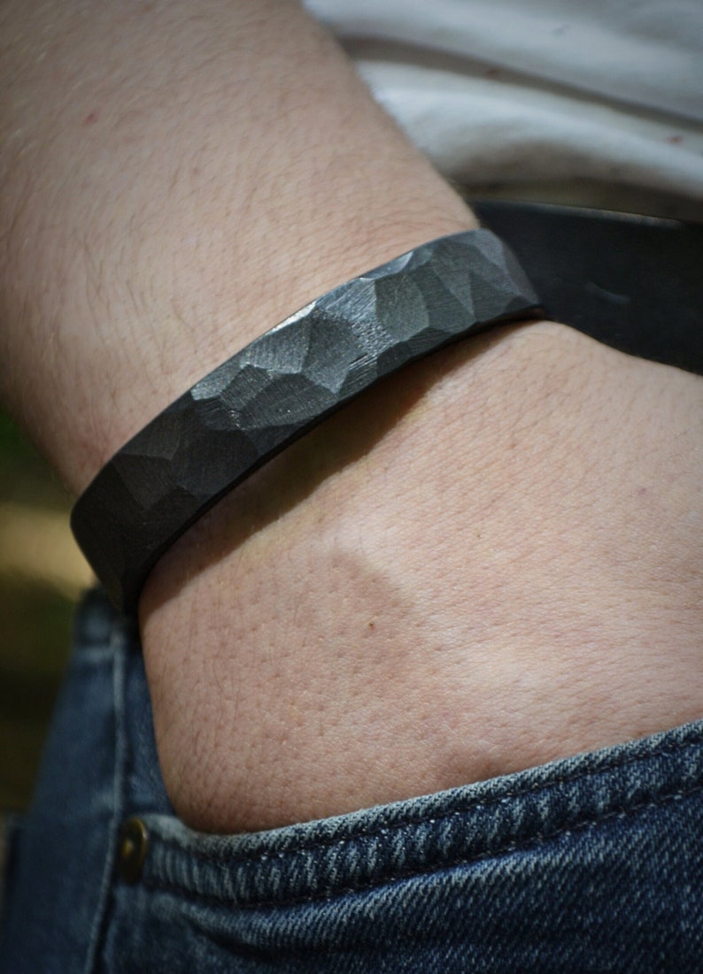 Hand Forged Iron Braceletmen's Steel - Etsy