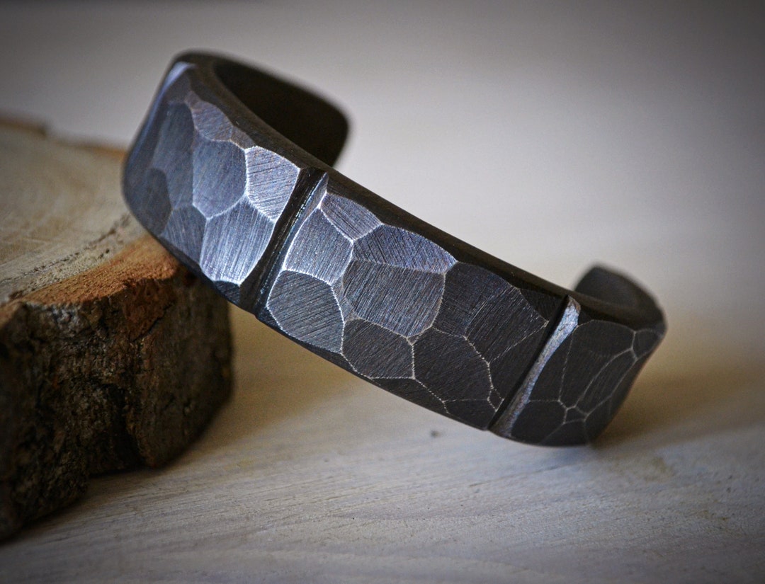 Stainless Cuff Bracelet.hand Forged Bracelet.men's Steel Cuff Bracelet ...