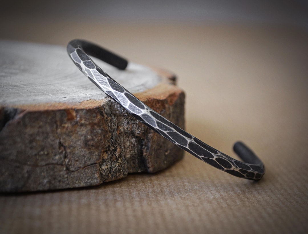 Hand Forged Bracelet,stainless Steel Cuff Bangle,men's Bracelet,women's ...