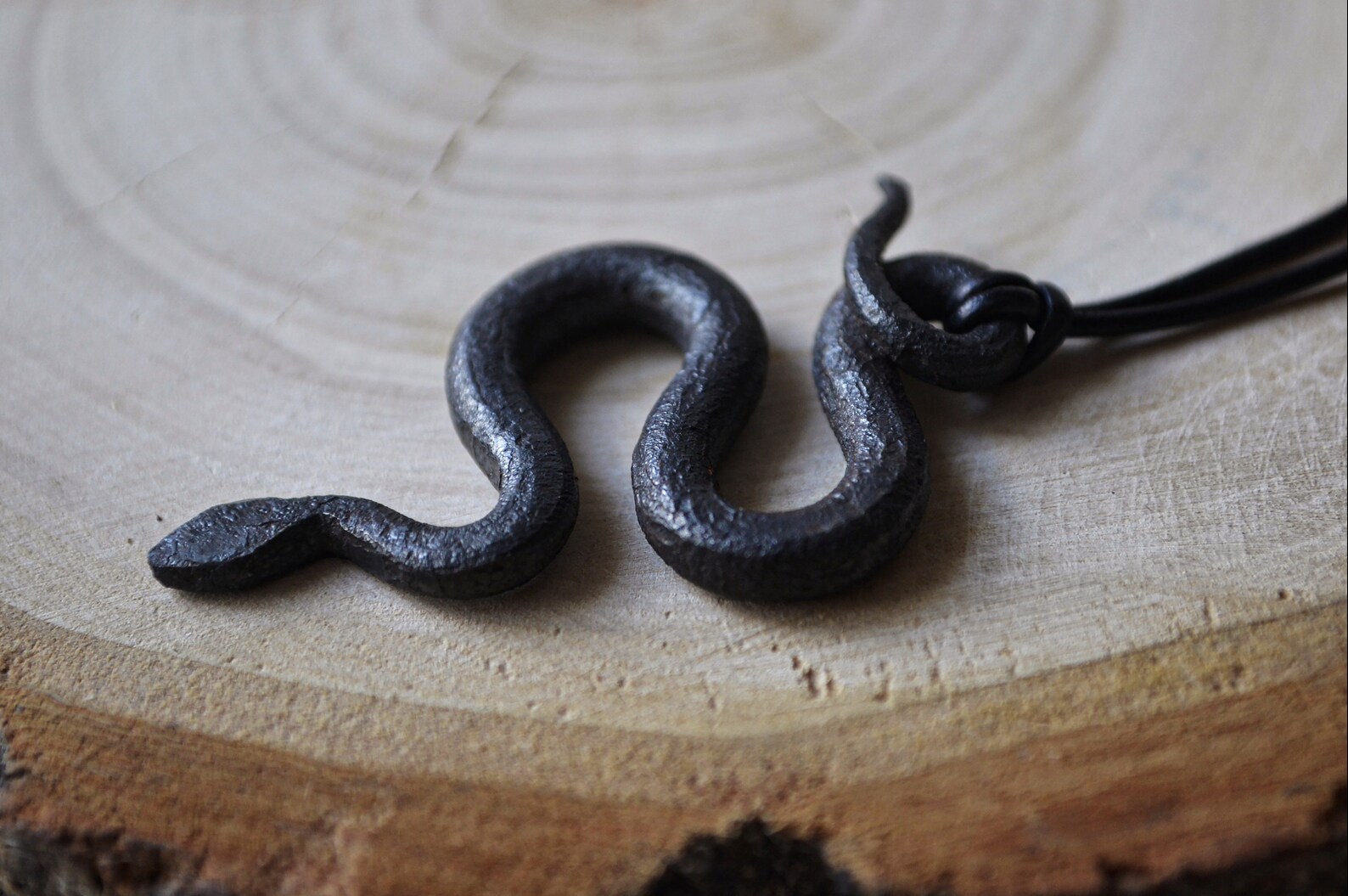 Iron Snake Pendanthand Forged Snake Necklacegothic - Etsy