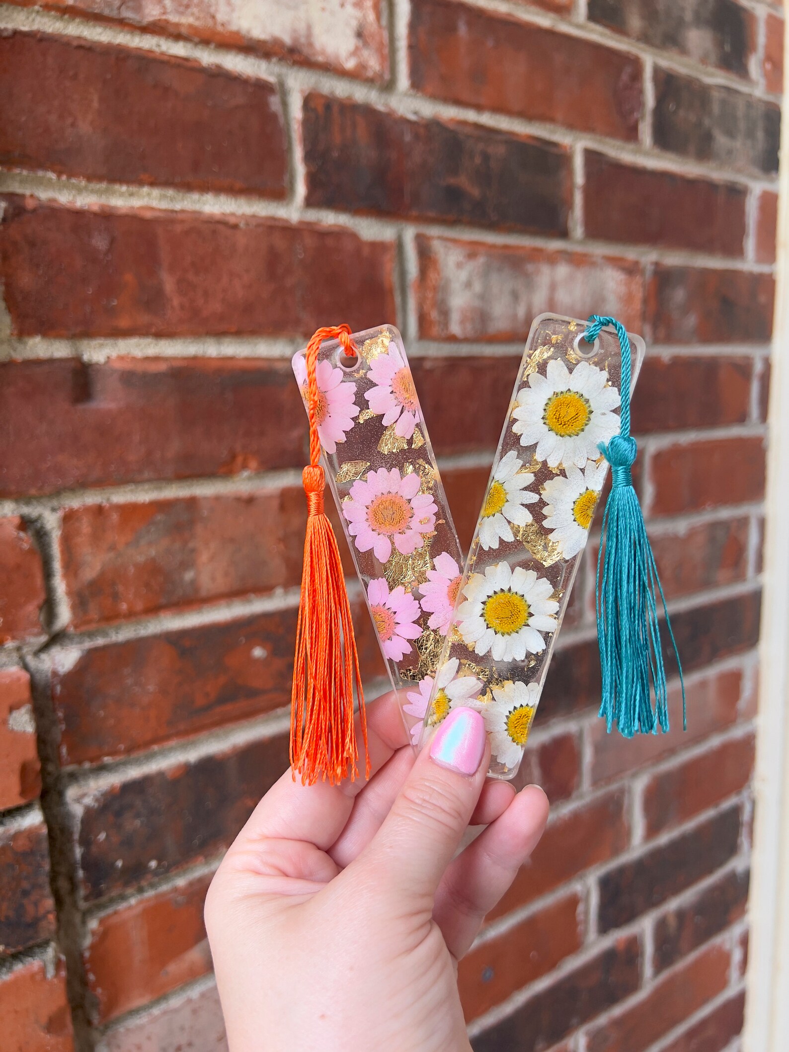 Daisy Resin Bookmark | Pressed Flower Bookmark | Real Dried Flowers ...