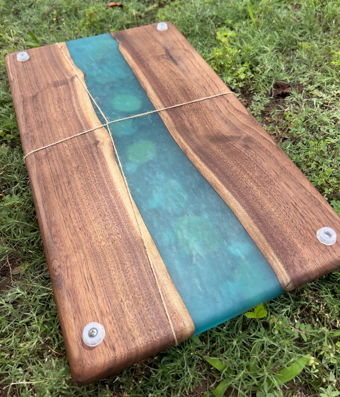 Custom Walnut Cutting/charcuterie River Board With Aspen Leaves and ...