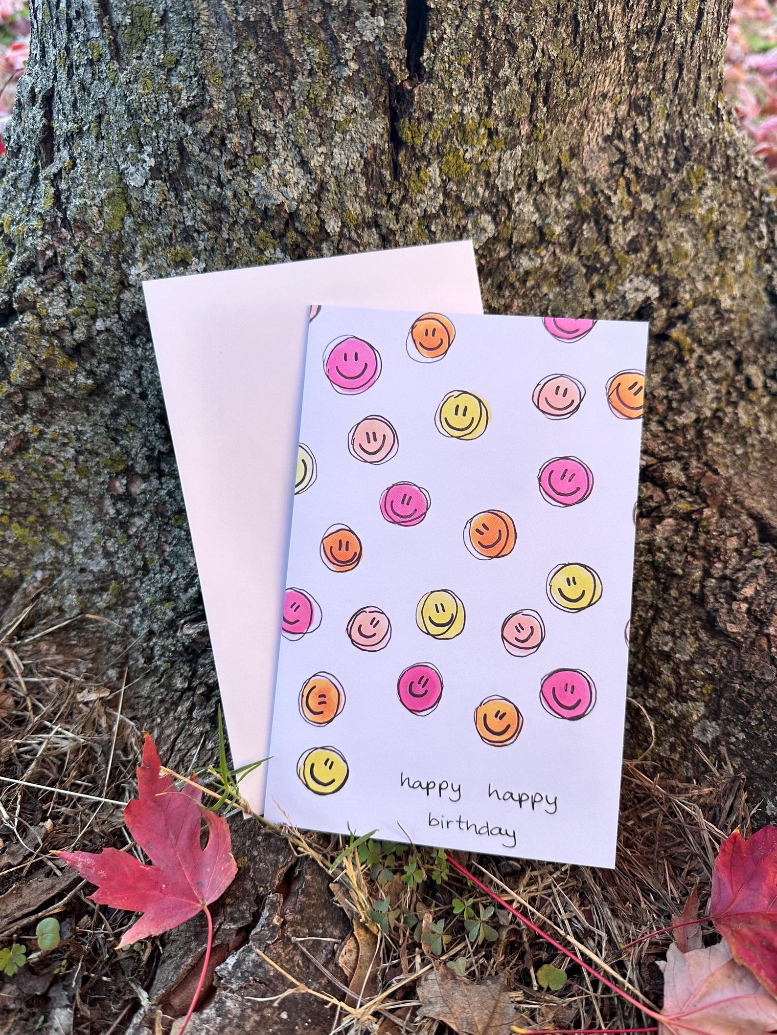 Handmade Watercolor Smiley Face Birthday Card Print - Etsy