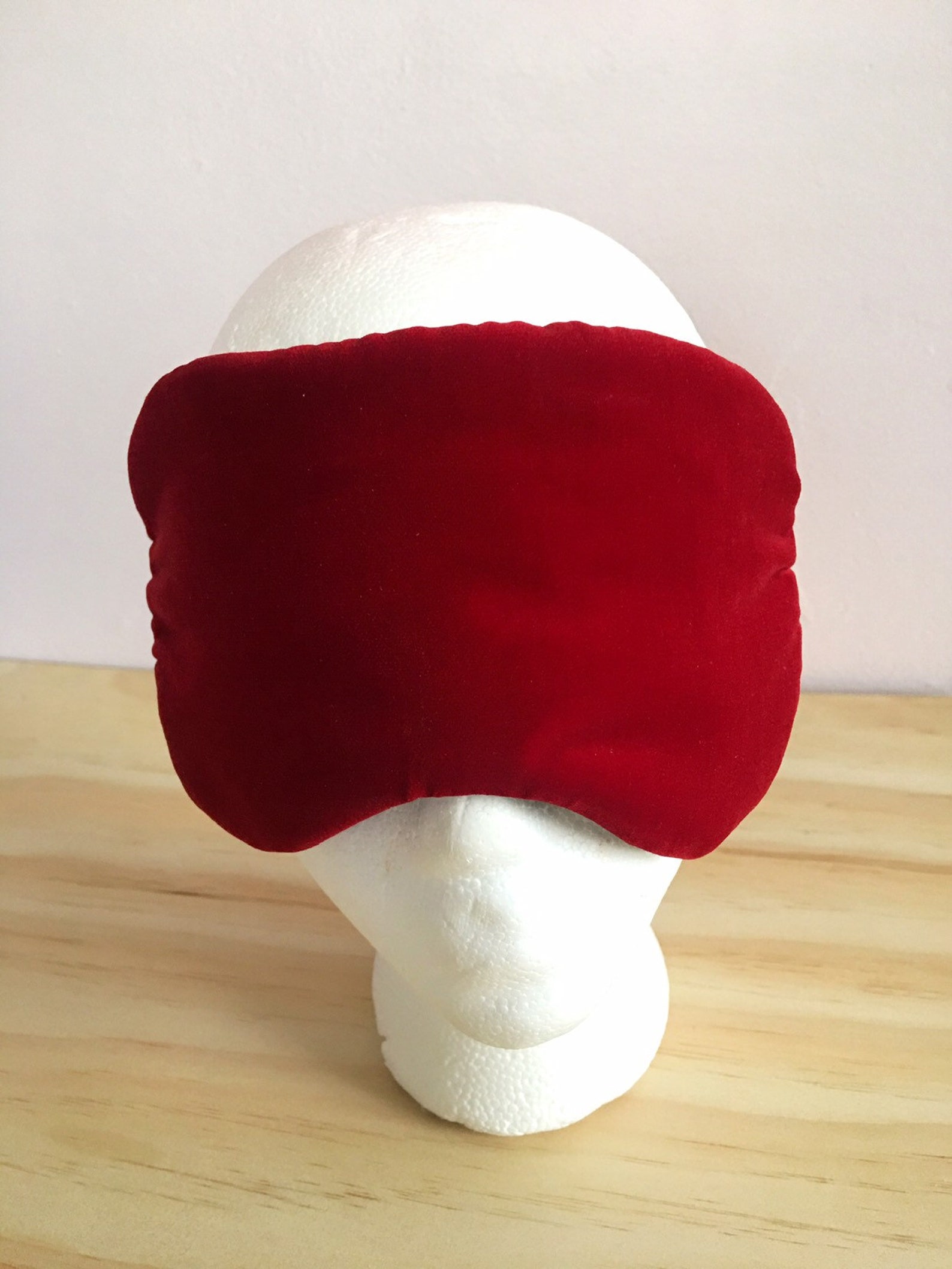 Red Velvet Sleep Mask: Silk Backing, Adjustable Eye Mask - Etsy