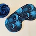 Celestial Sun Moon Stars Sleep Mask, Silk Backing, Adjustable Elastic ...