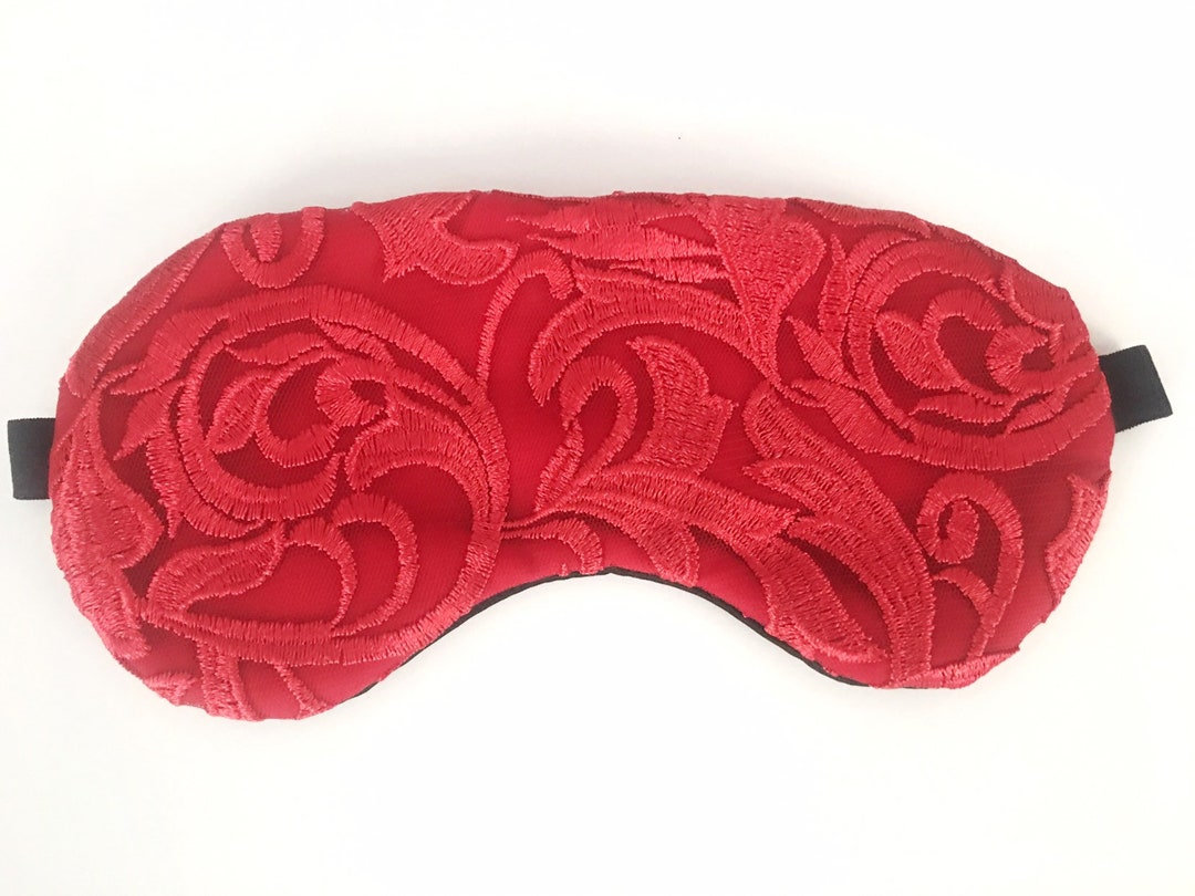 Red Lace Sleep Mask, Red Blindfold, Lace Sleeping Mask for Women, Silk ...