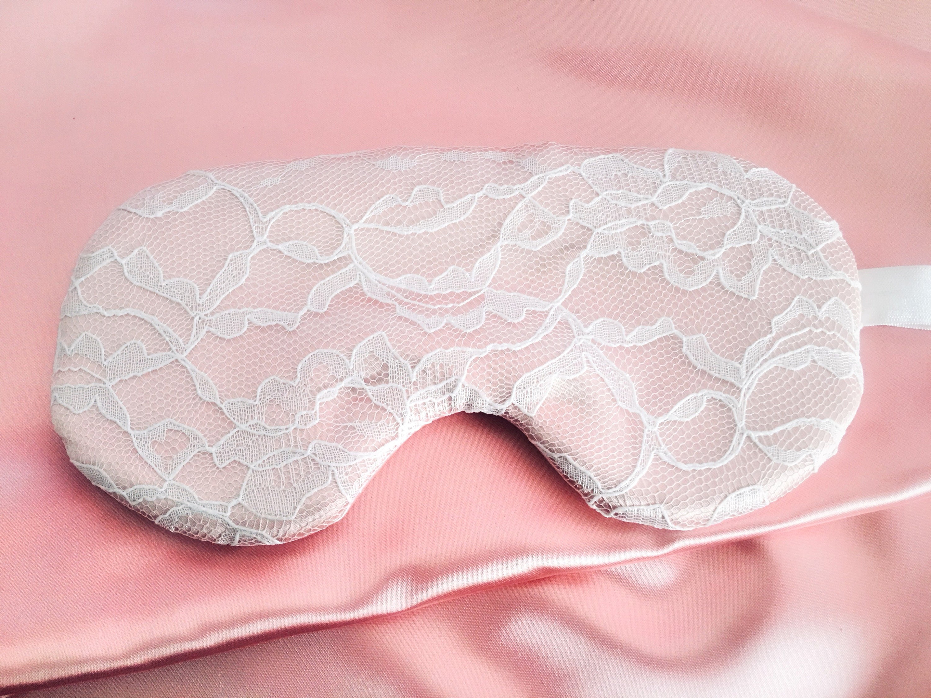 Lace and Pink Sleep Mask Satin Eye Mask Women Pretty Gift - Etsy