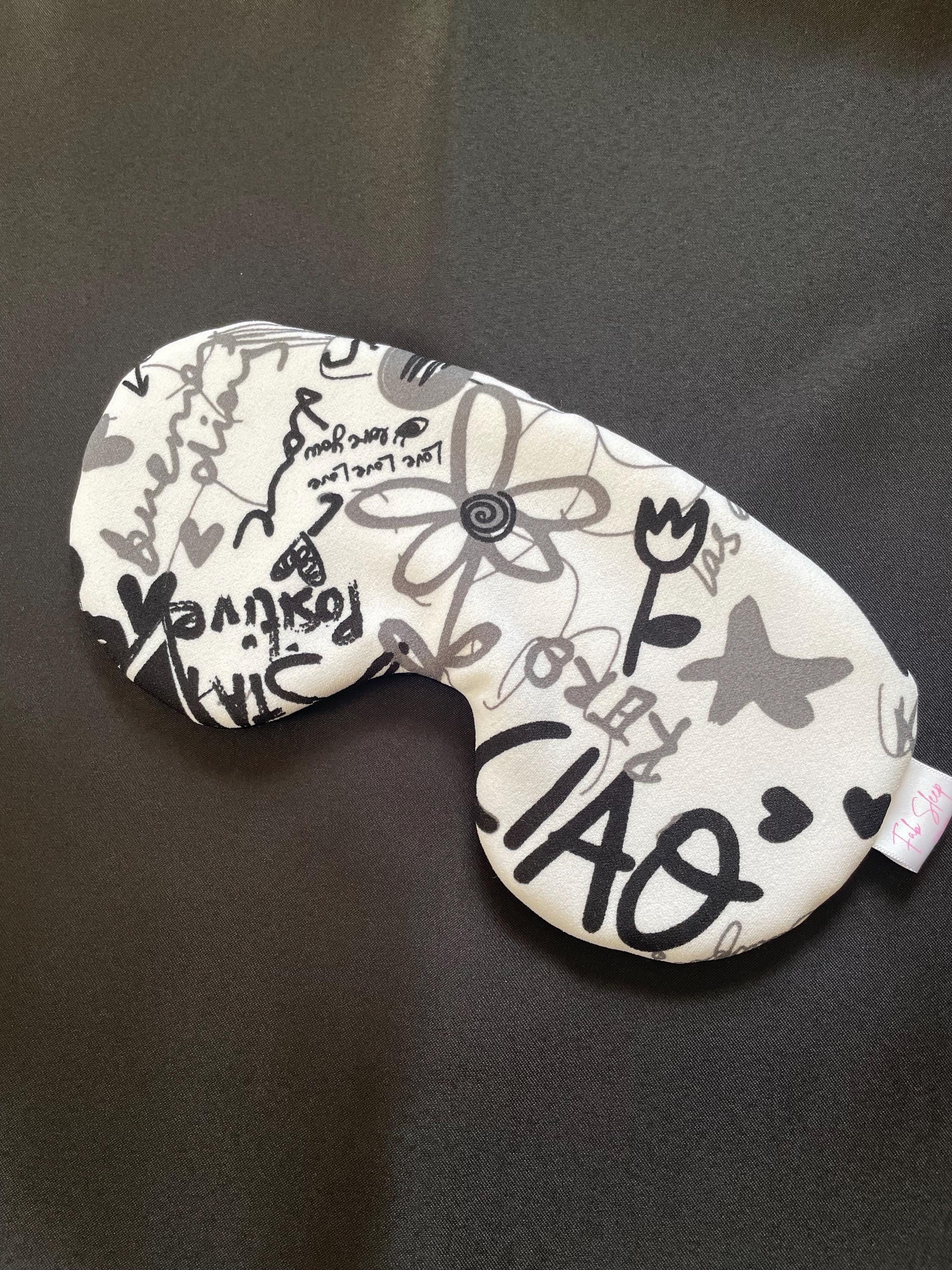 Oversized Sleep Mask, Black and White Doodle Art, Adjustable Padded Eye ...