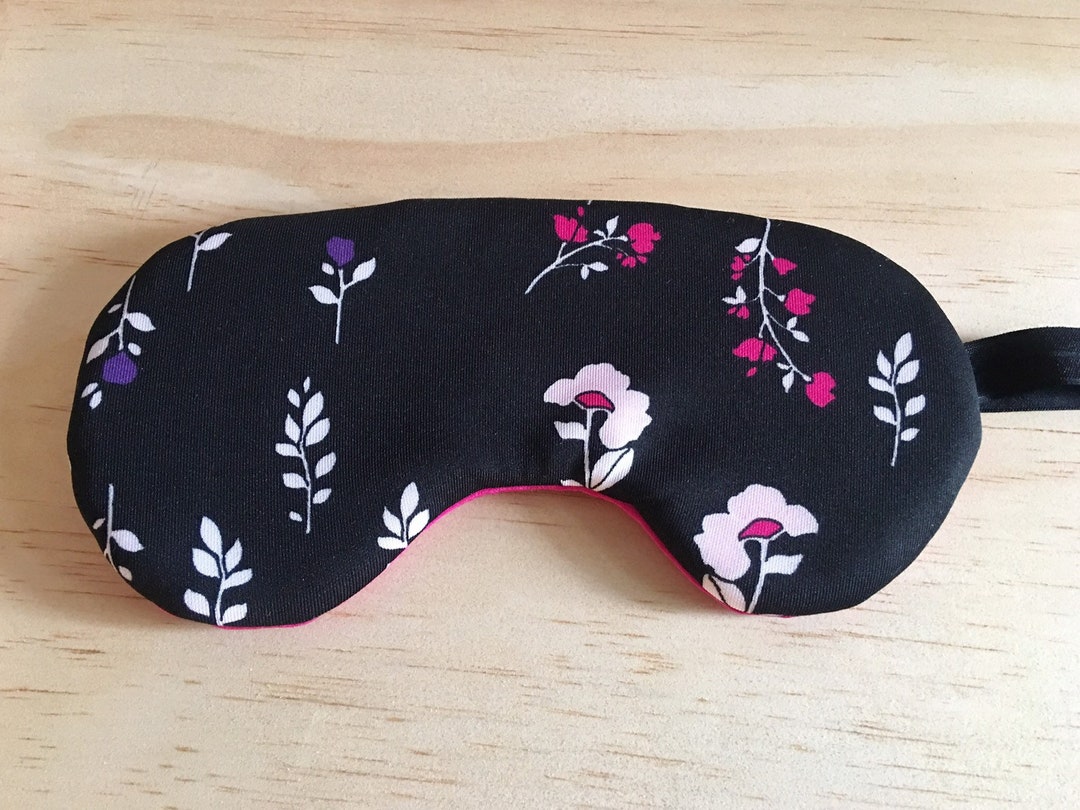 Sleep Mask Black With Pink Flowers, Eye Mask for Women, Perfect Gift ...