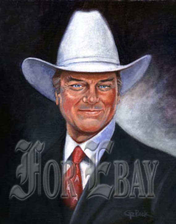 JR Ewing Portrait on Canvas_larry Hagman DALLAS TV Show | Etsy