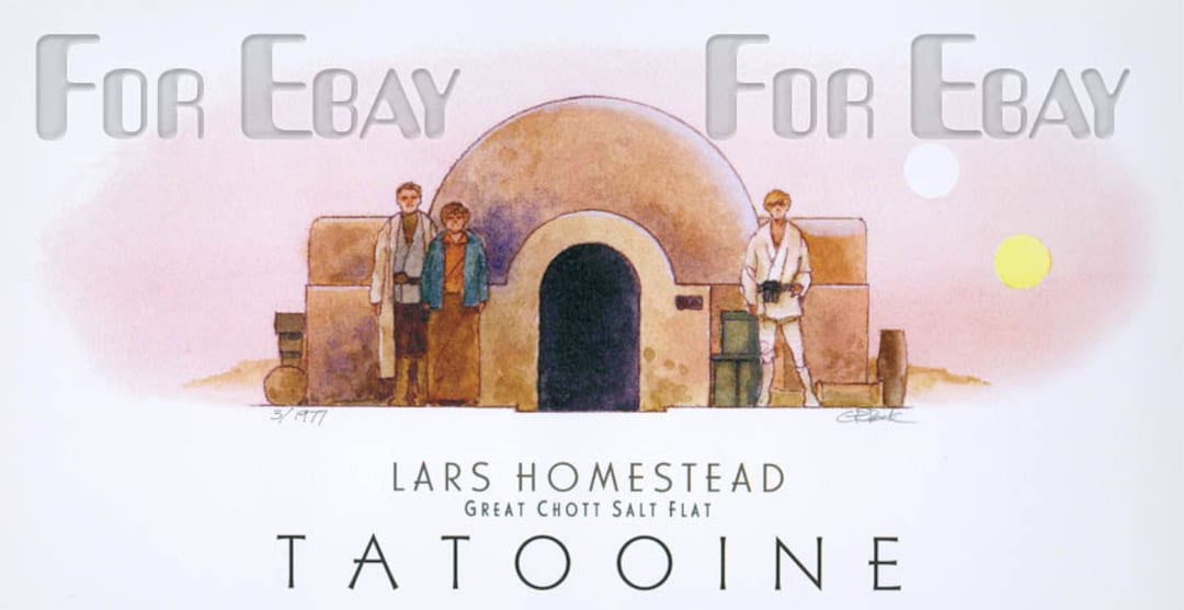 Star Wars Lars Homestead TATOOINE Art Print 4 Numbered & Signed by the ...