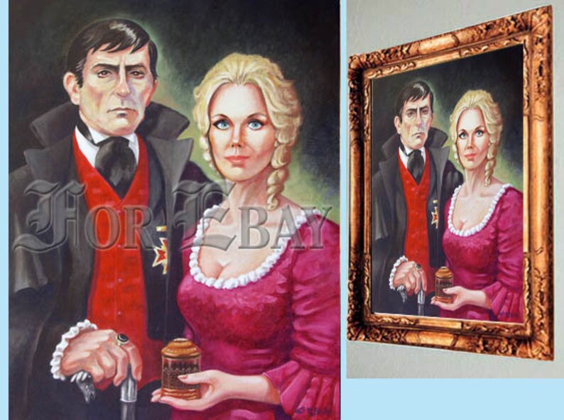 Barnabas & Angelique Collins Portrait on Canvas From Dark Shadows - Etsy