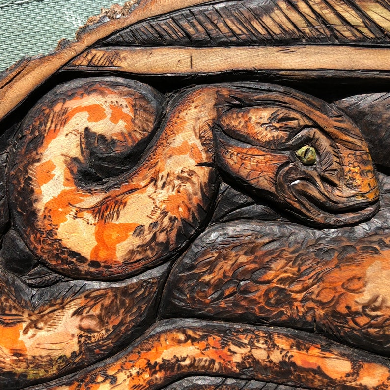 Snake Wall Art, Door Snake, Snake Art, Wood Carving, Carved Wood Wall ...
