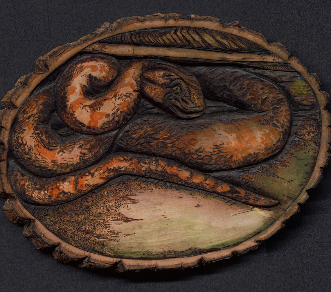Snake Wall Art, Door Snake, Snake Art, Wood Carving, Carved Wood Wall ...