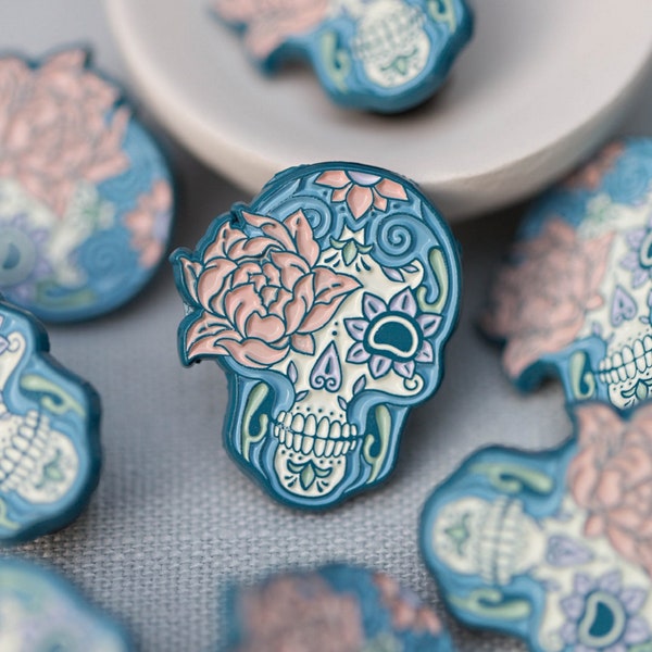 Sugar Skull Pin - Etsy