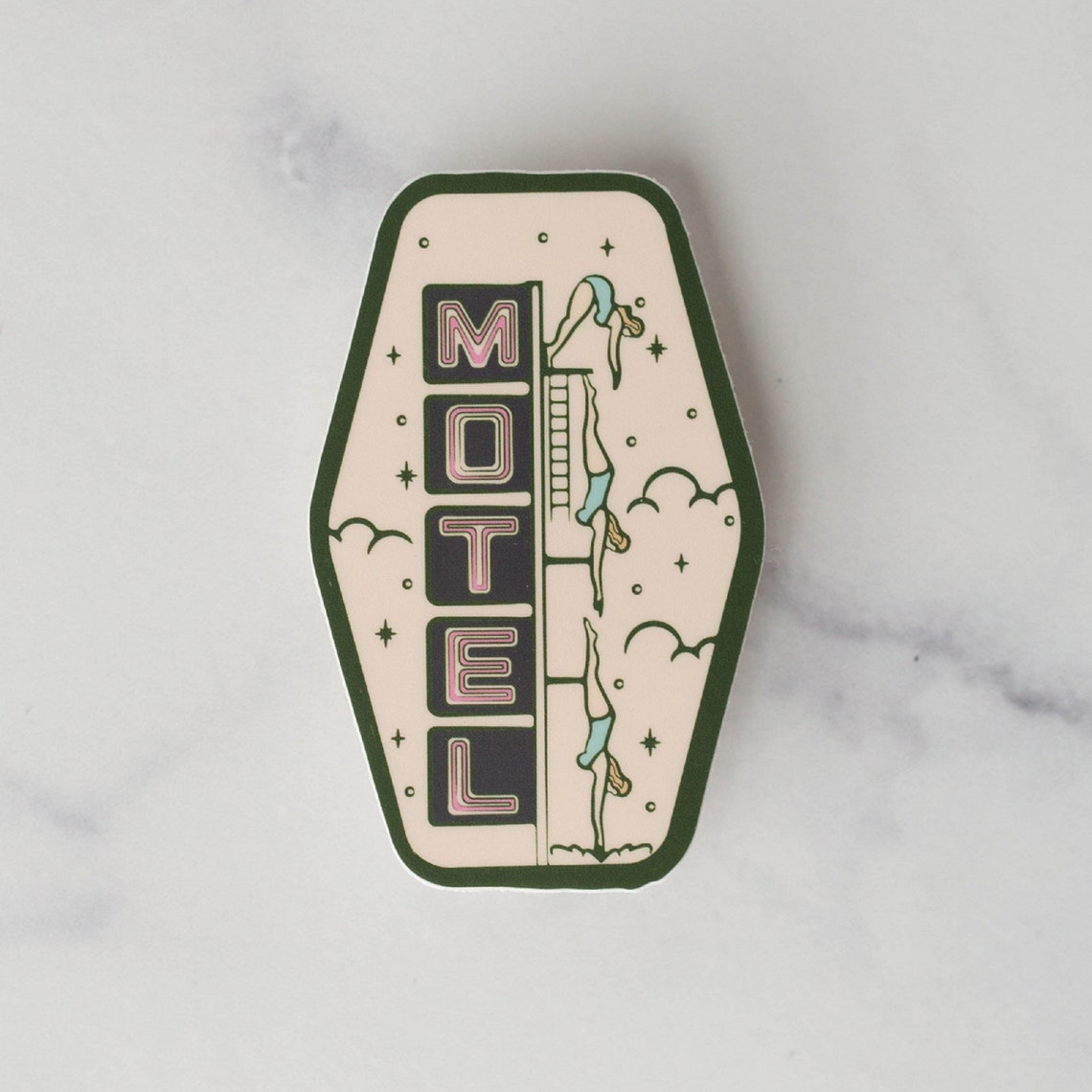 Mesa Diving Lady Motel Vinyl Sticker - Etsy