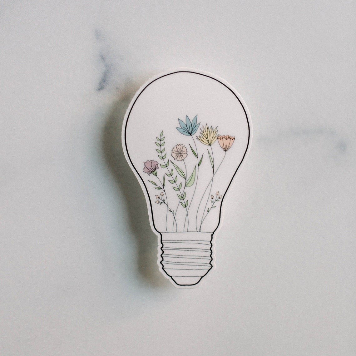 Bright Idea Floral Light Bulb Vinyl Sticker - Etsy