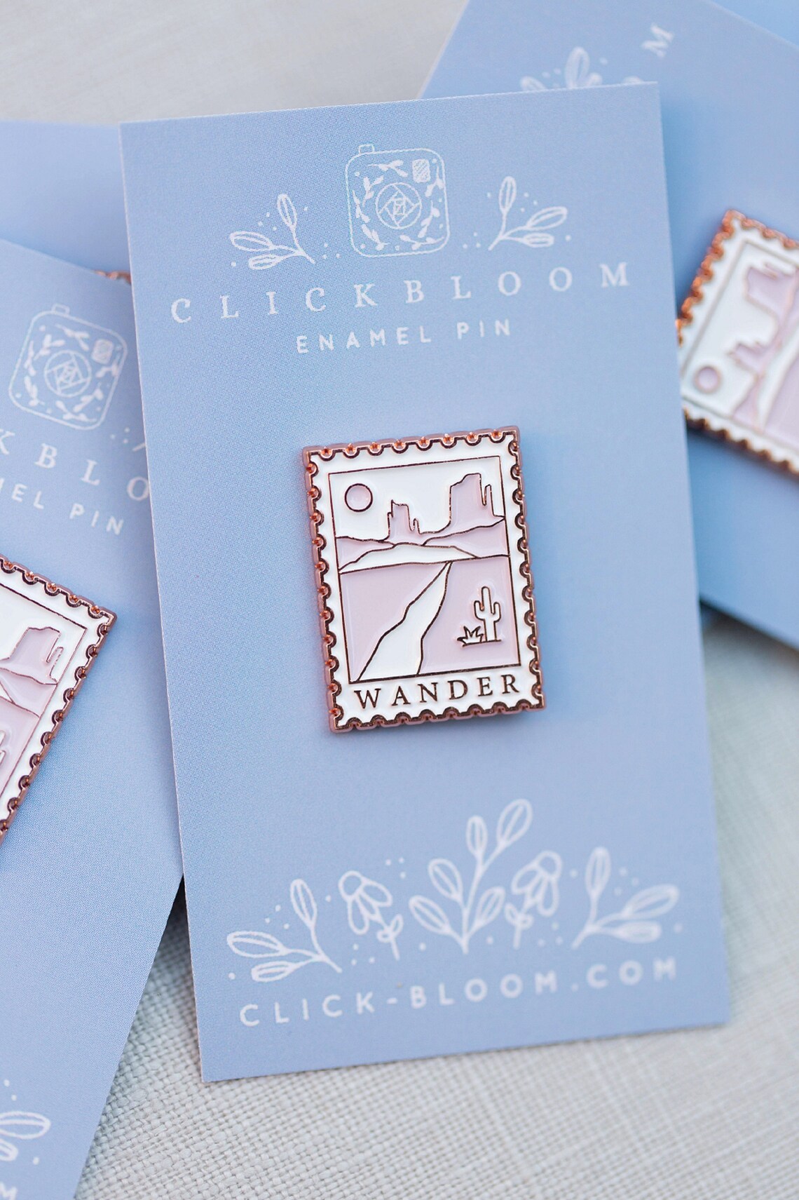 Postage Stamp Desert Wander Enamel Pin - Etsy