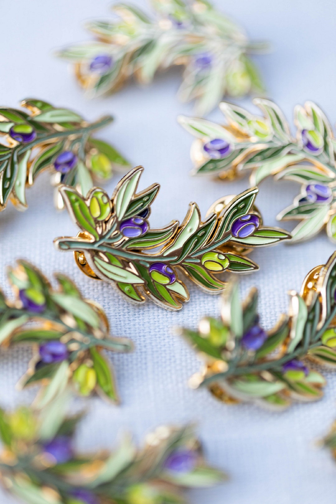 Olive Branch Enamel Pin - Etsy