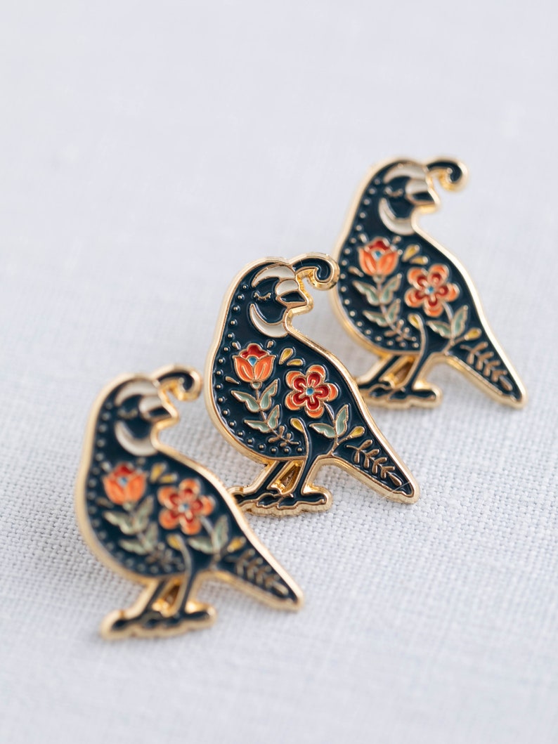 Desert Quail Enamel Pin - Etsy