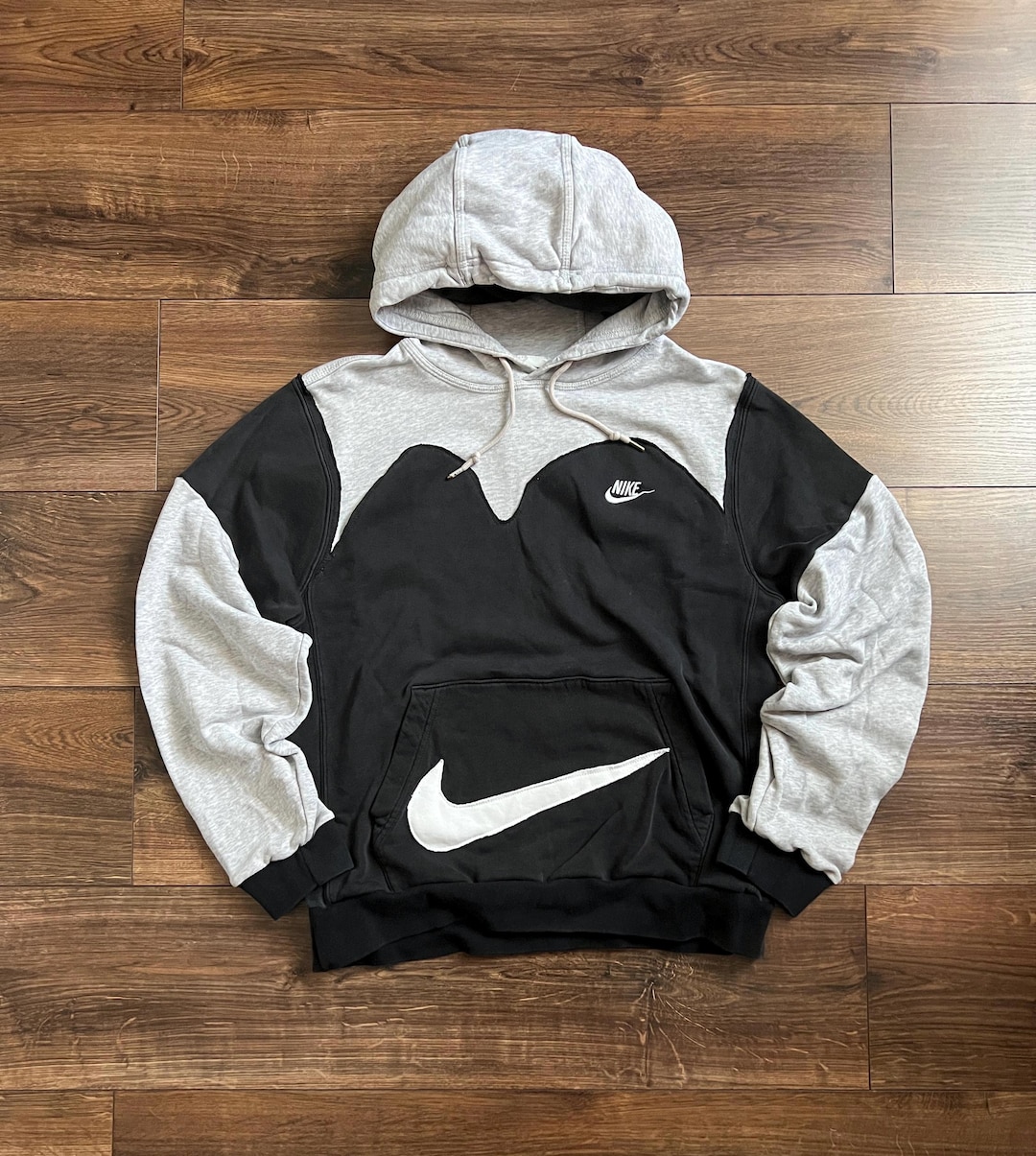 Custom Nike Hoodie, Reworked Nike, Handmade Custom, Nike Reworked ...