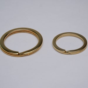 Flat Split Keyrings Brass Plated 30mm/38mm - Etsy UK