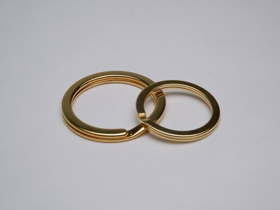 Flat Split Keyrings Brass Plated 30mm/38mm | Etsy UK