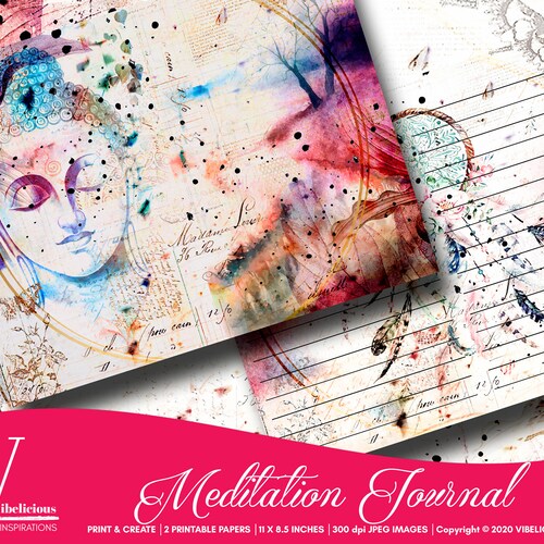 MEDITATION JOURNAL PRINTABLE Kit Journal Papers Buddha - Etsy