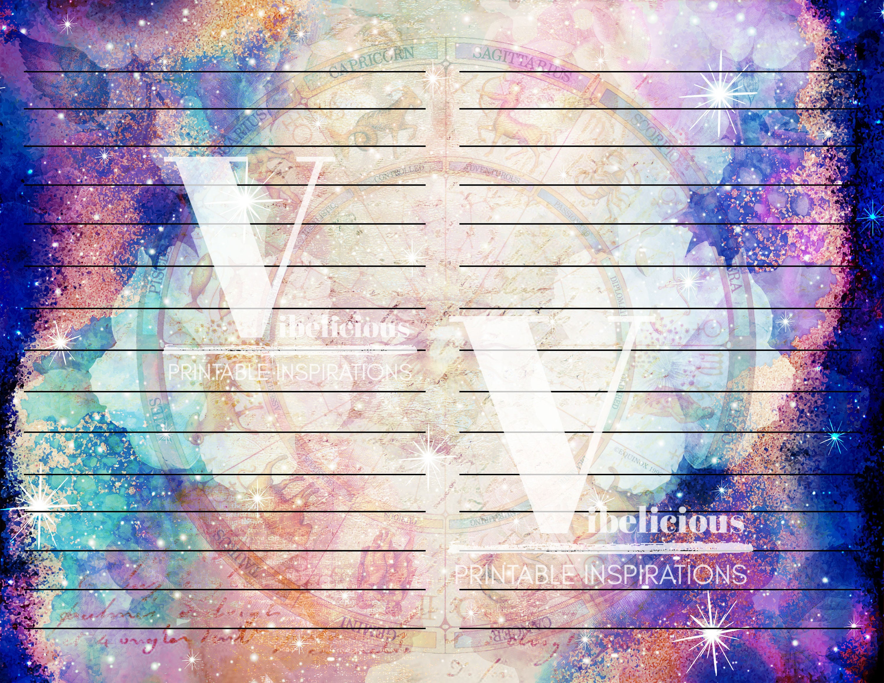 CANCER - ASTRO GRUNGE Printable Journal Kit Digital Paper Grunge Paper ...