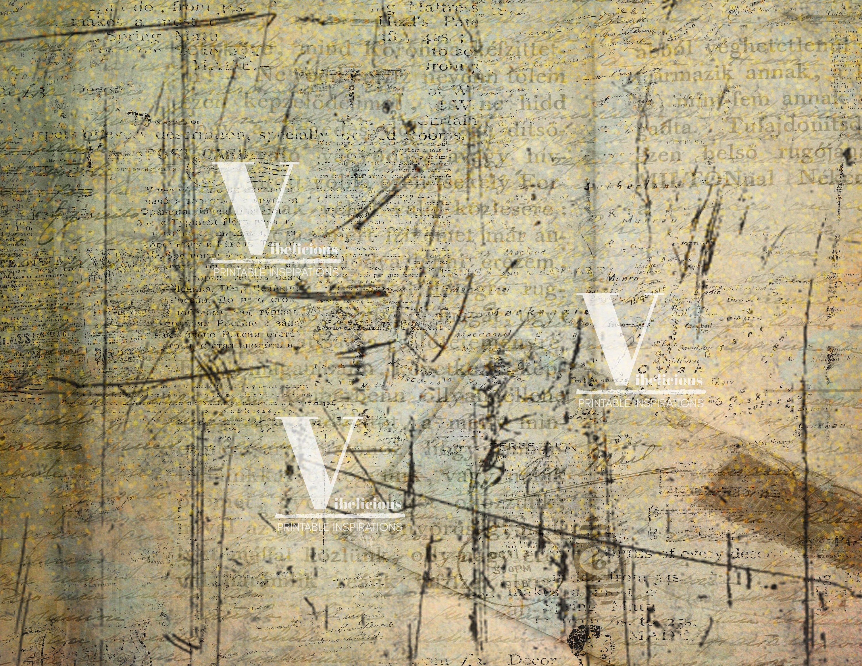 DISTRESSED GRUNGE PRINTABLE Journal Papers Junk Journal Collage Grunge ...