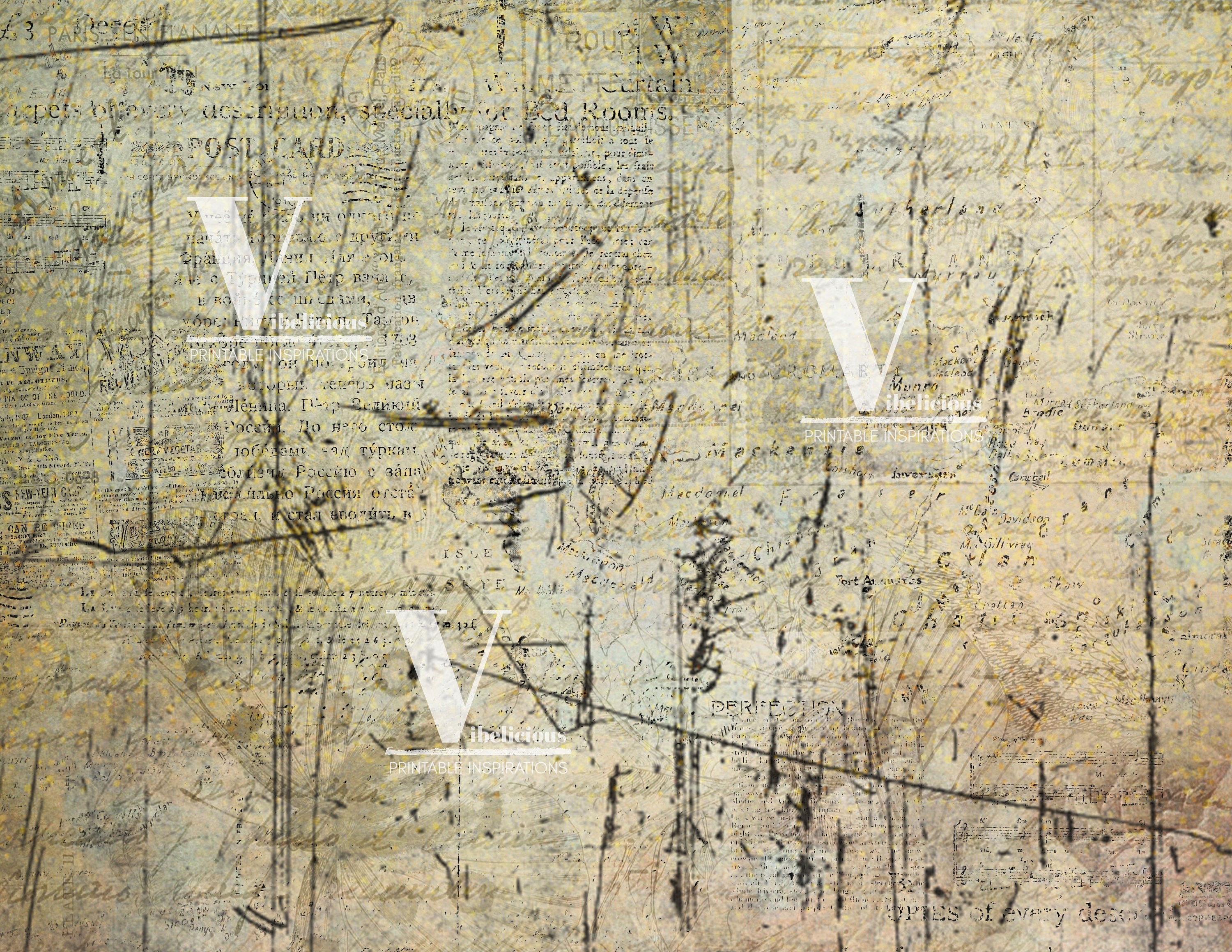 DISTRESSED GRUNGE PRINTABLE Journal Papers Junk Journal Collage Grunge ...