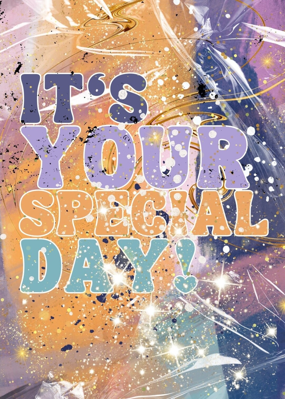 IT’S YOUR Special Day Printable Typography Greeting Card, 5x7 Card ...