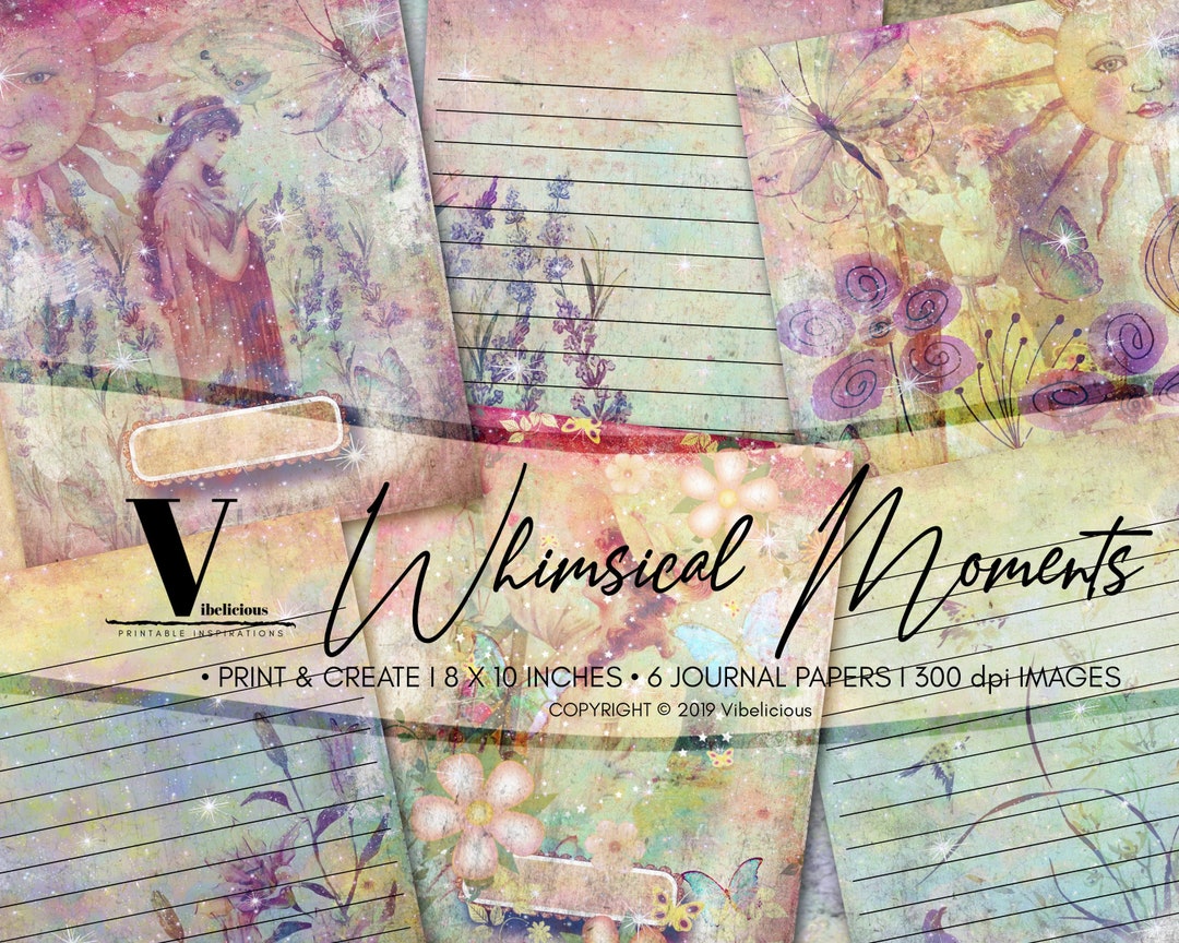 WHIMSICAL MOMENTS PRINTABLE Journal Kit Journal Pages Lined Sheets ...