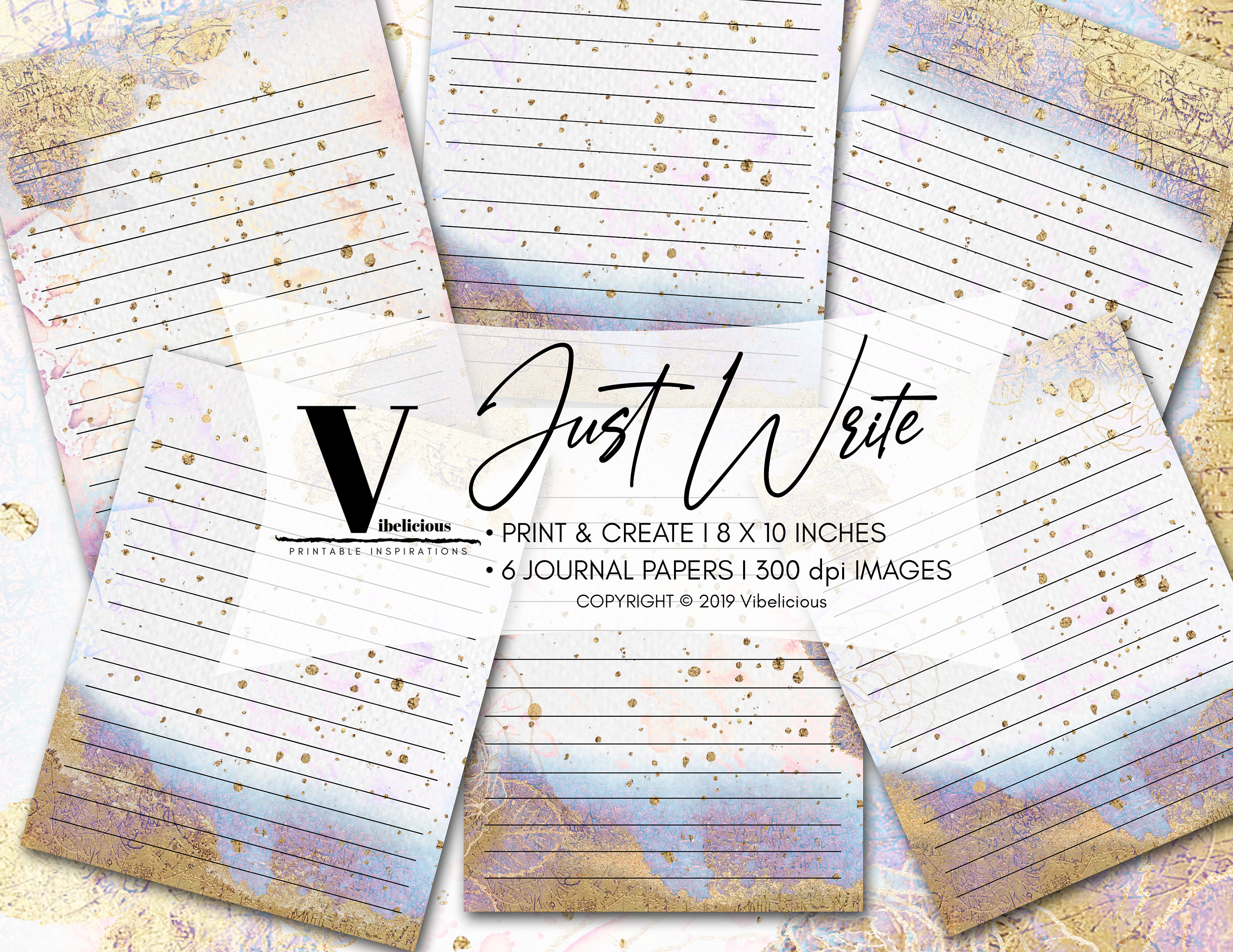 JUST WRITE PRINTABLE Lined Journal Kit Writing Paper Lined Journal ...