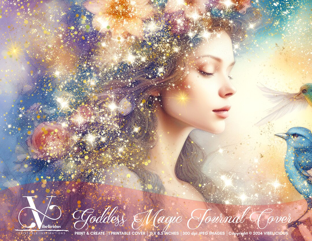 GODDESS MAGIC JOURNAL Cover, Mystical, Ethereal, Printable Journal ...