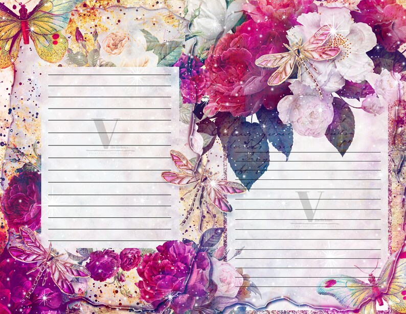 FLORAL BLISS Printable Journal Kit Journal Pages Flowers Floral Instant ...