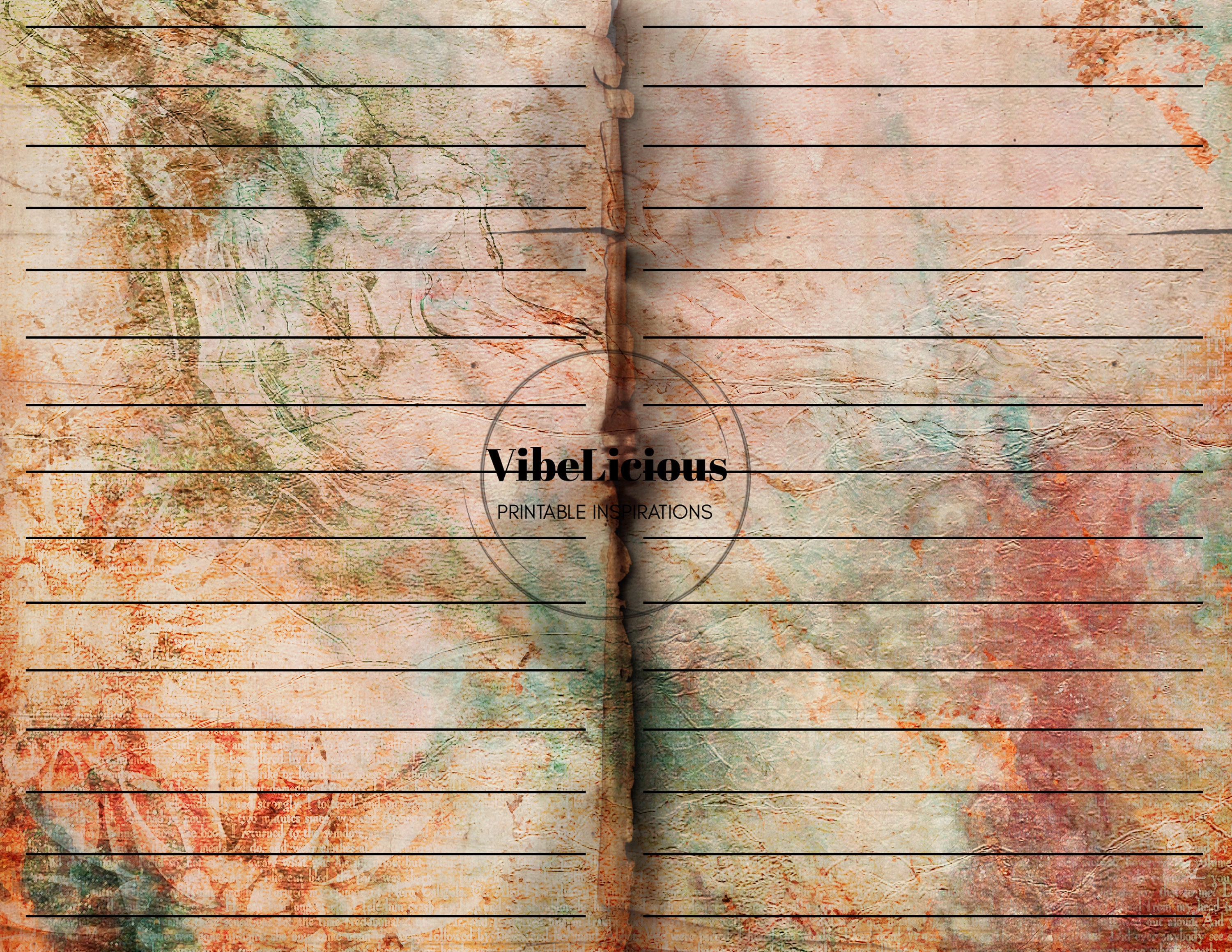 JUST WRITE Printable Lined Journal Sheets Junk Journal Grunge Paper ...