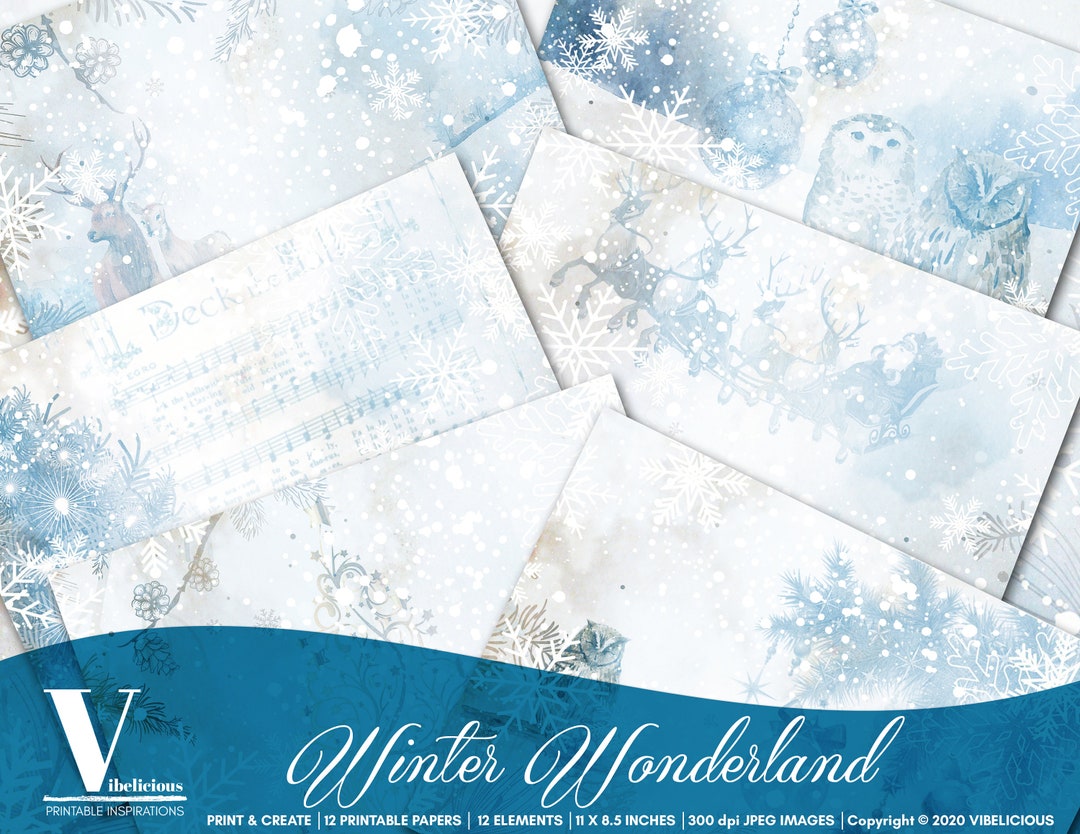 WINTER WONDERLAND PRINTABLE Journal Kit Journal Pages White Christmas ...