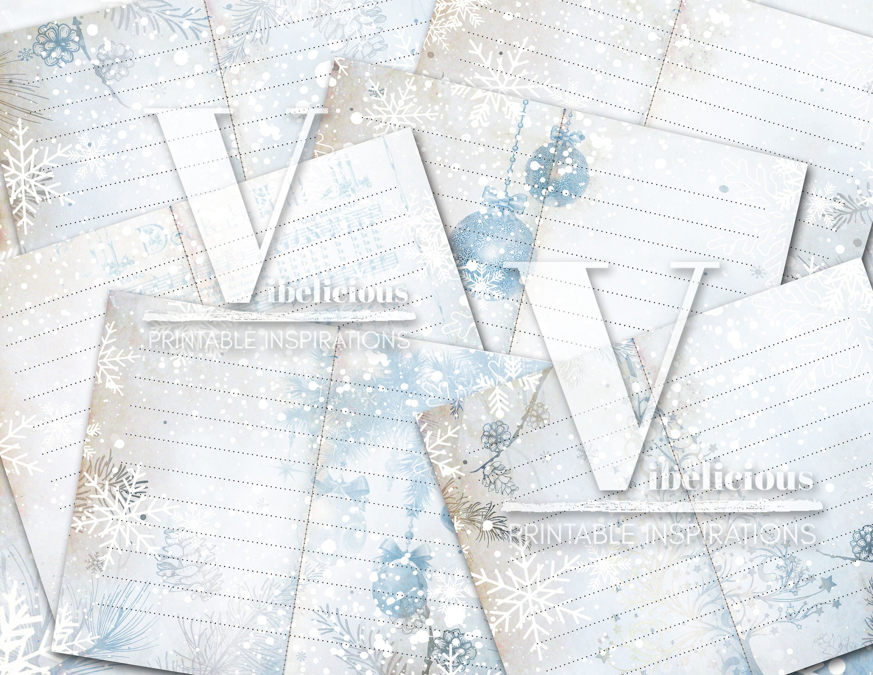 WINTER WONDERLAND PRINTABLE Journal Kit Journal Pages White - Etsy