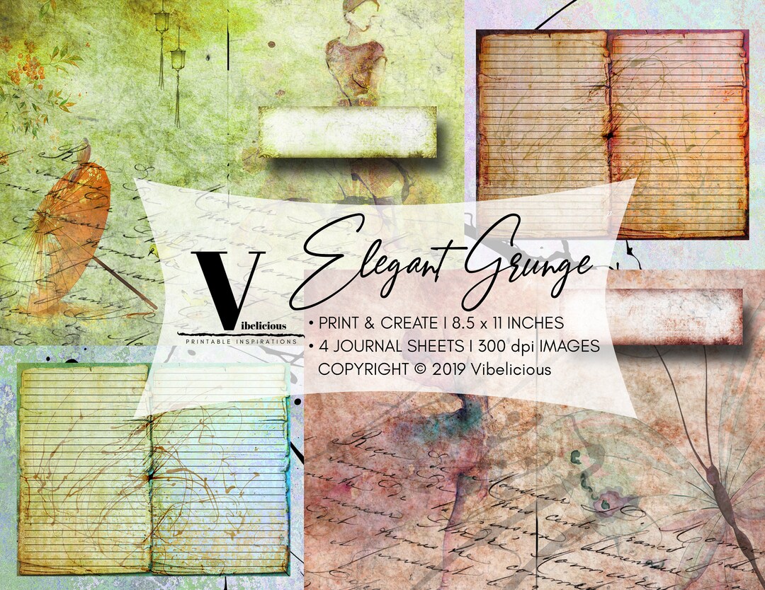 ELEGANT GRUNGE PAPER Digital Paper Decorated Digital Paper Art Journal ...