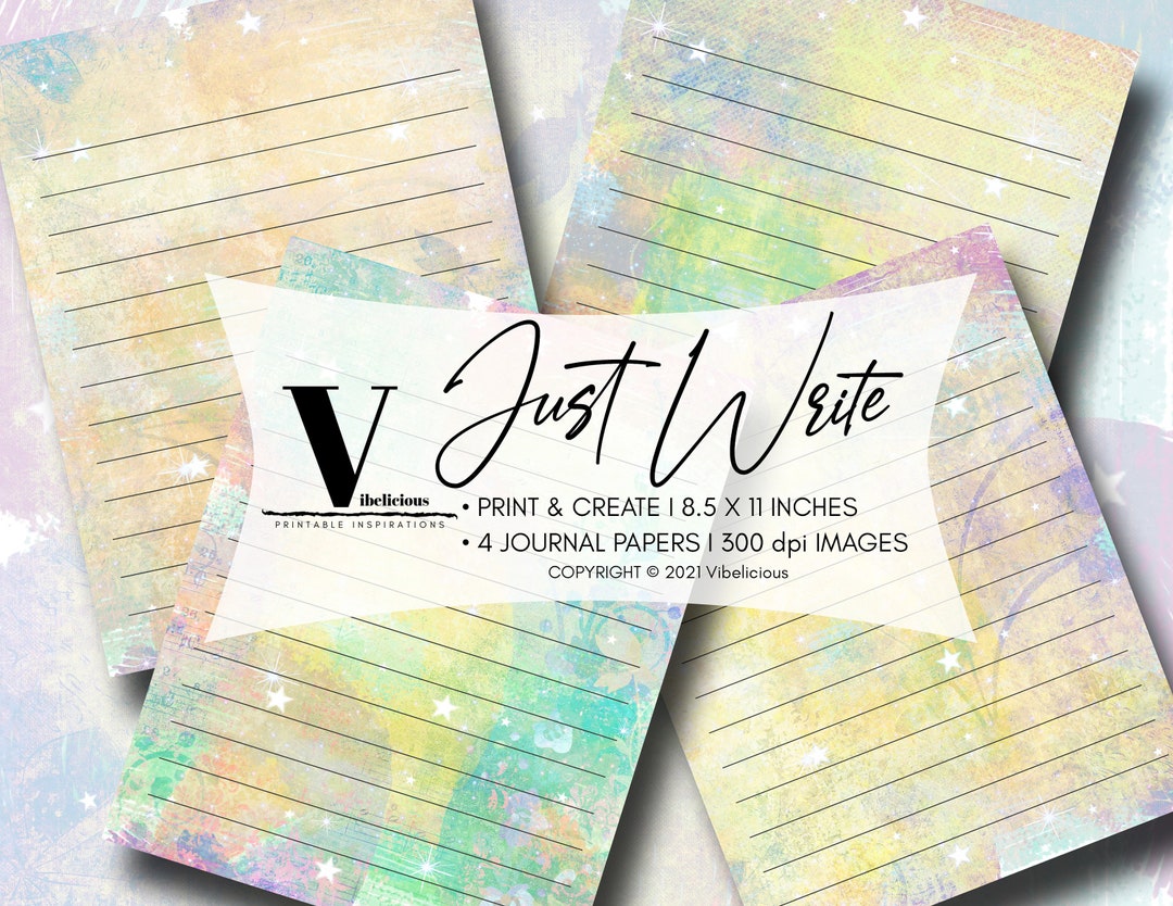 JUST WRITE PRINTABLE Lined Journal Paper Writing Paper Grunge Texture ...