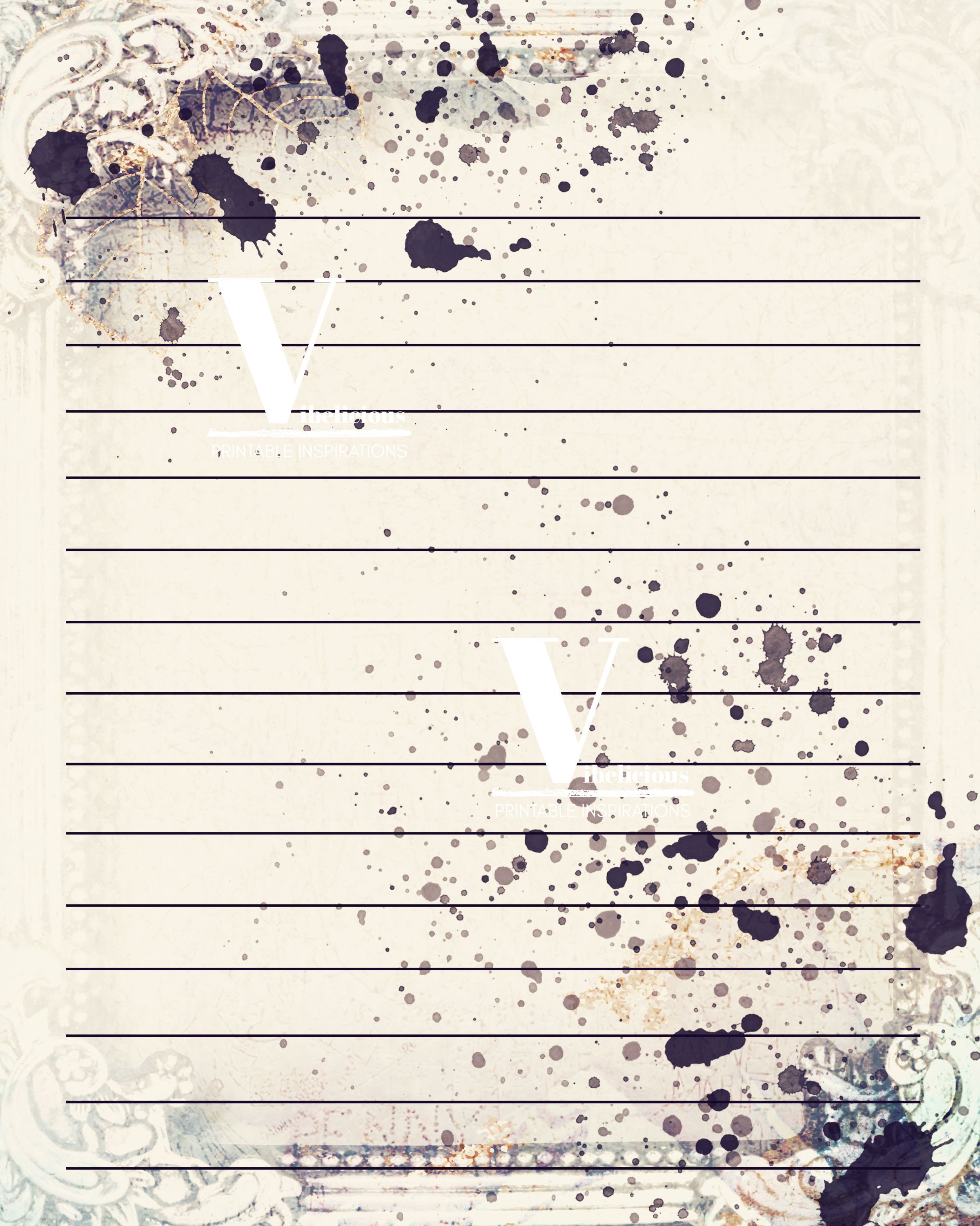 JUST WRITE PRINTABLE Lined Journal Kit Lined Journal Sheets Junk ...
