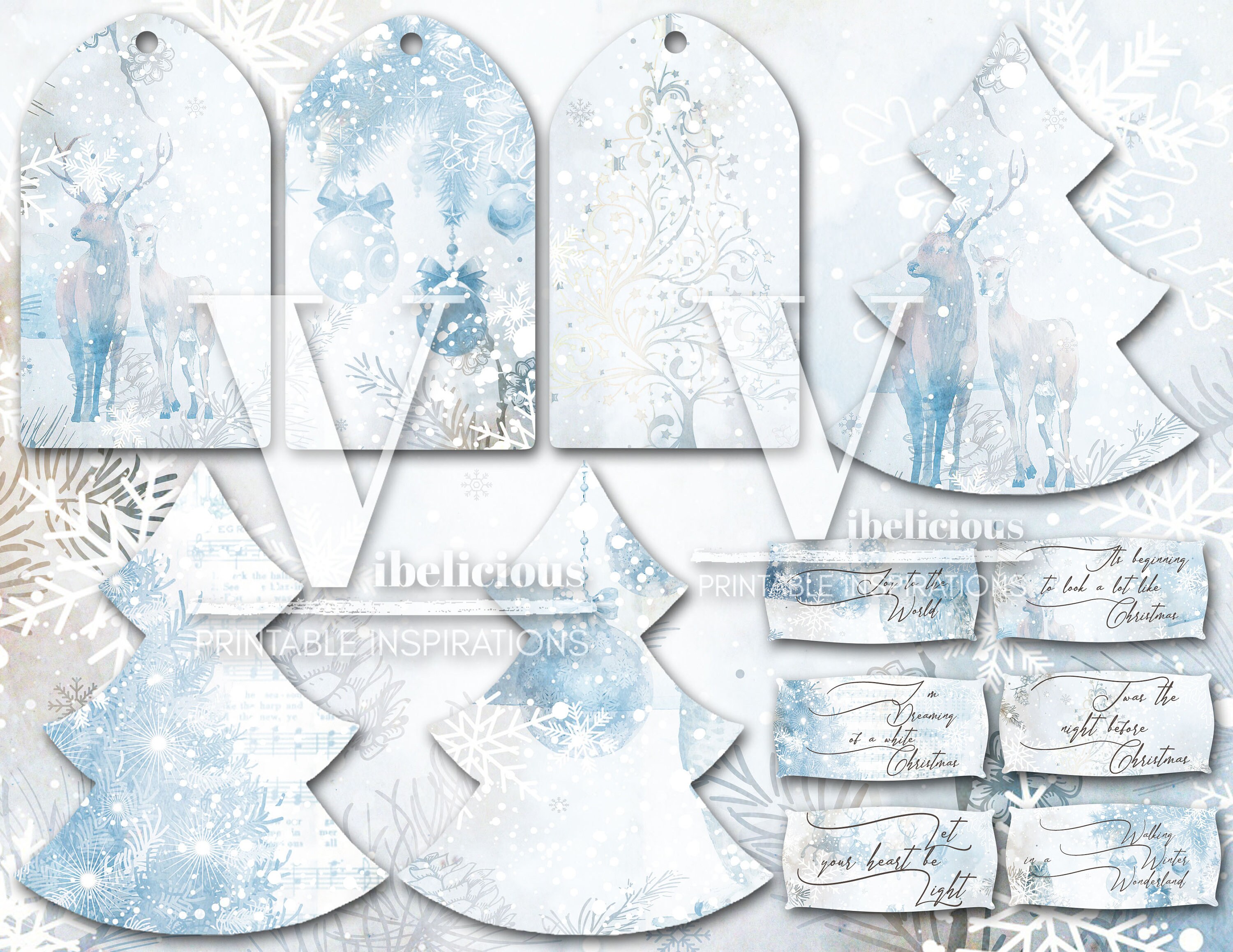 WINTER WONDERLAND PRINTABLE Journal Kit Journal Pages White - Etsy