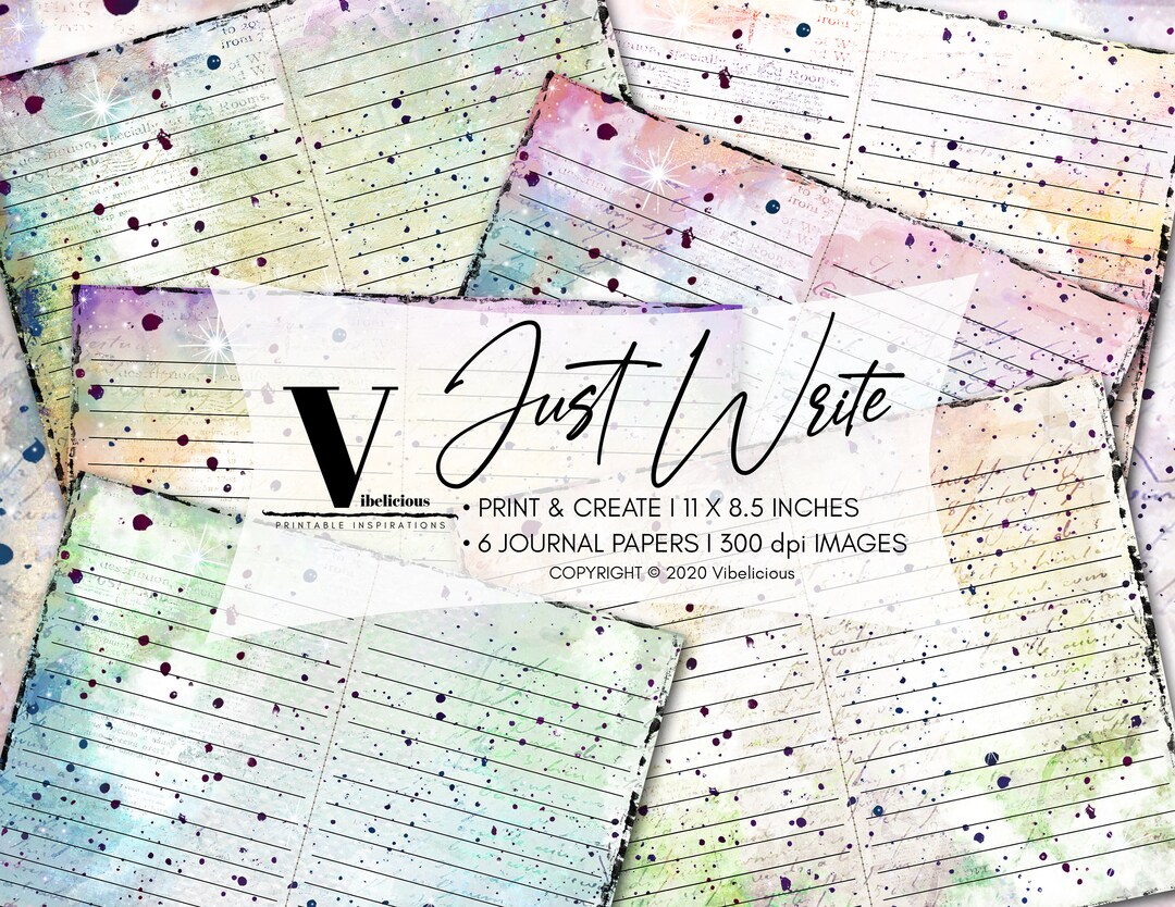 JUST WRITE PRINTABLE Lined Journal Sheet Writing Paper Journal Paper ...