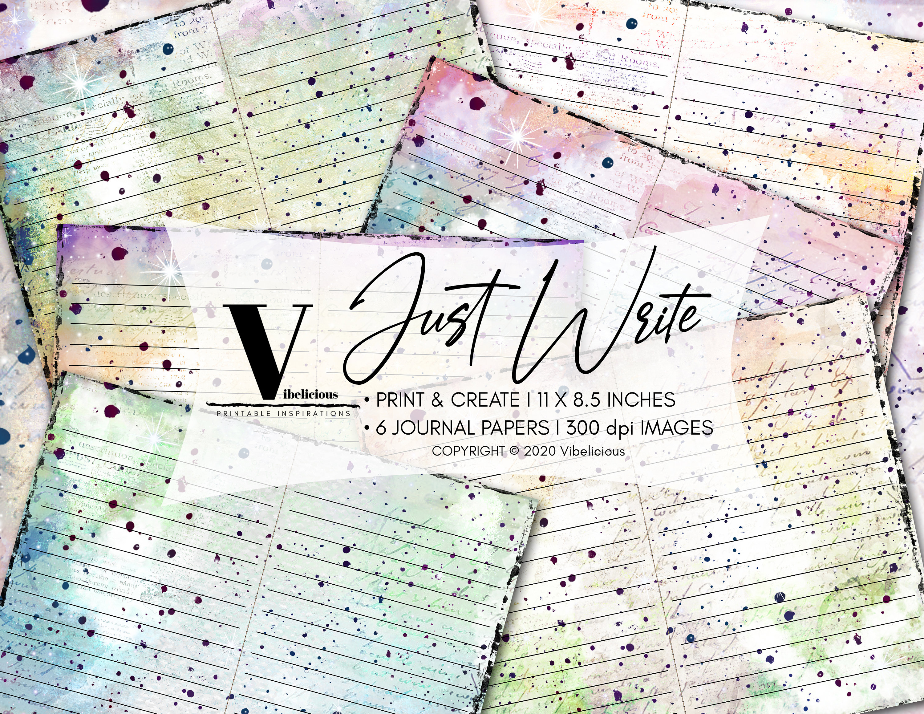 JUST WRITE PRINTABLE Lined Journal Sheet Writing Paper Journal Paper ...