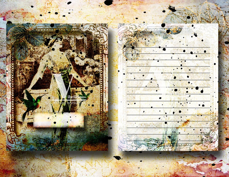 ORNATE VINTAGE Printable Journal Kit Journal Pages Grunge Vintage Women ...