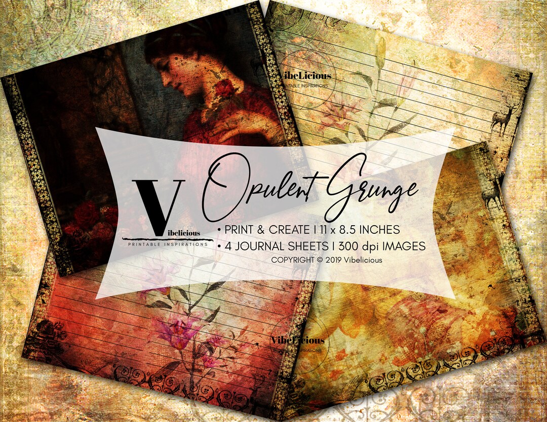OPULENT GRUNGE Printable Journal Junk Journal Grunge Paper Journal ...